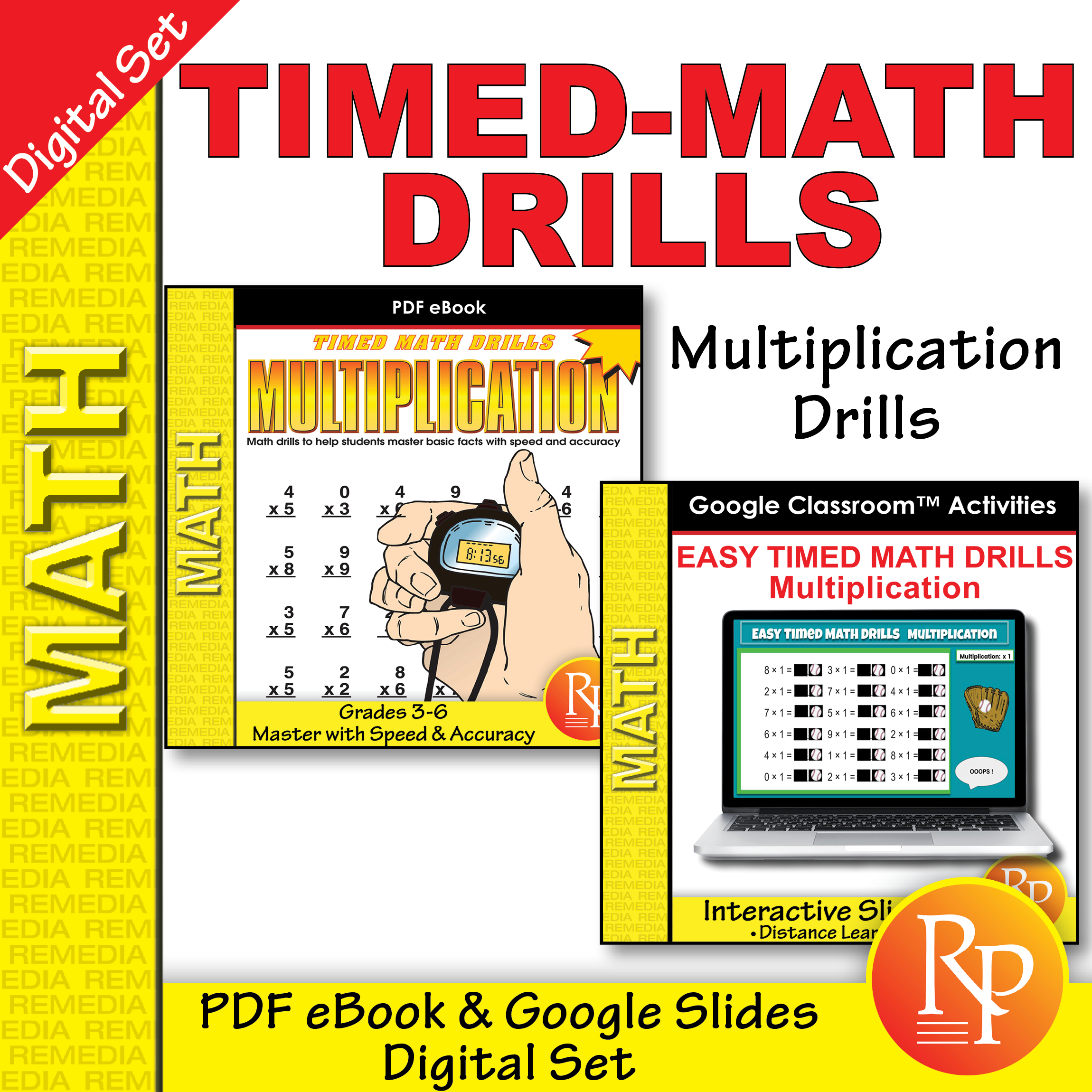 Easy Timed Multiplication Drills: Google Classroom Slides